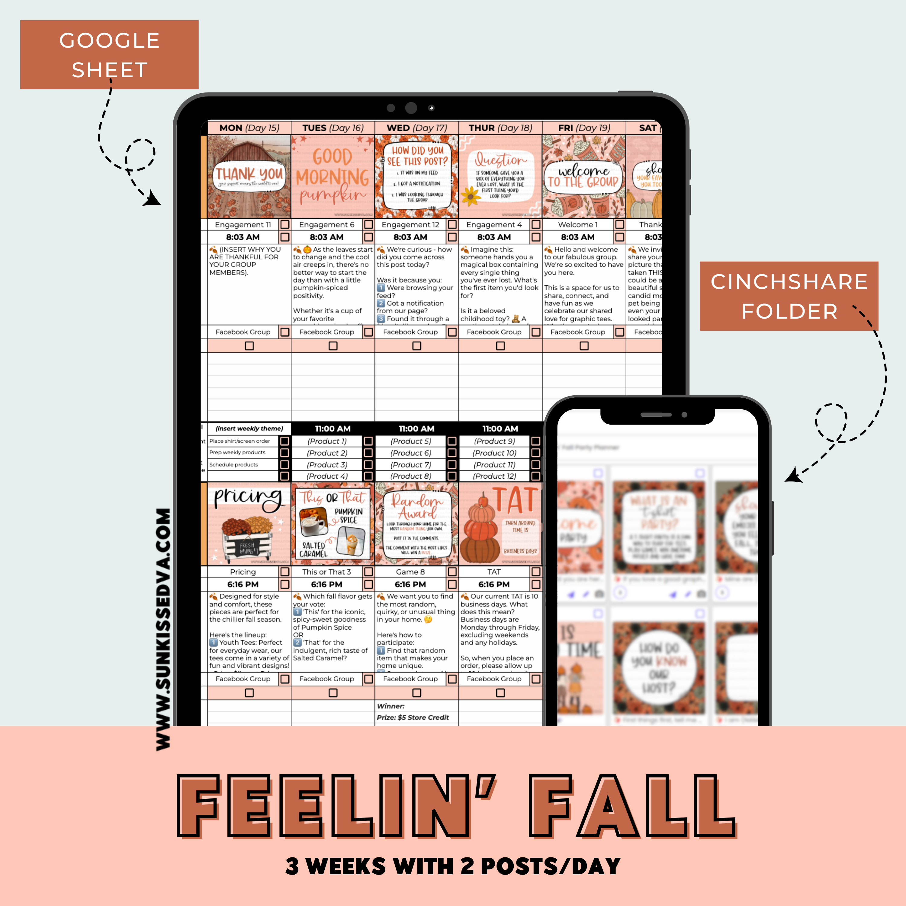 Feelin' Fall Content Calendar | Sun Kissed Virtual Assistant – Sun ...