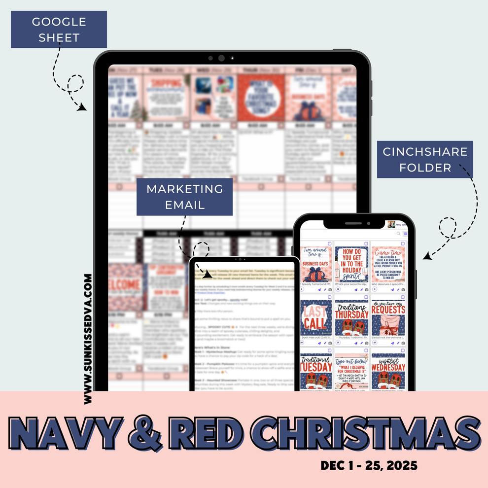 Navy & Red Christmas Content Calendar | Sun Kissed Virtual Assistant ...