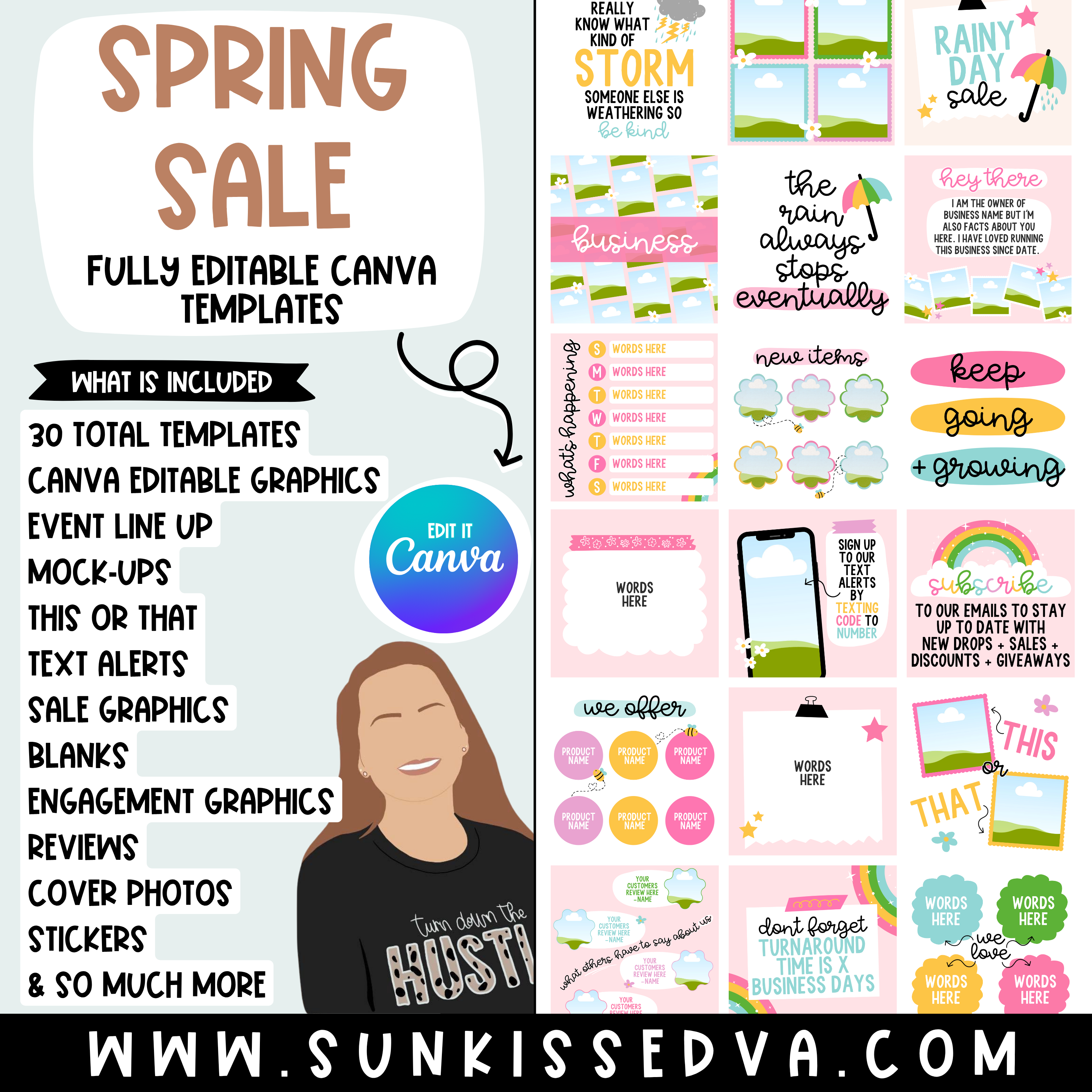 Spring Canva Templates | Sun Kissed VA