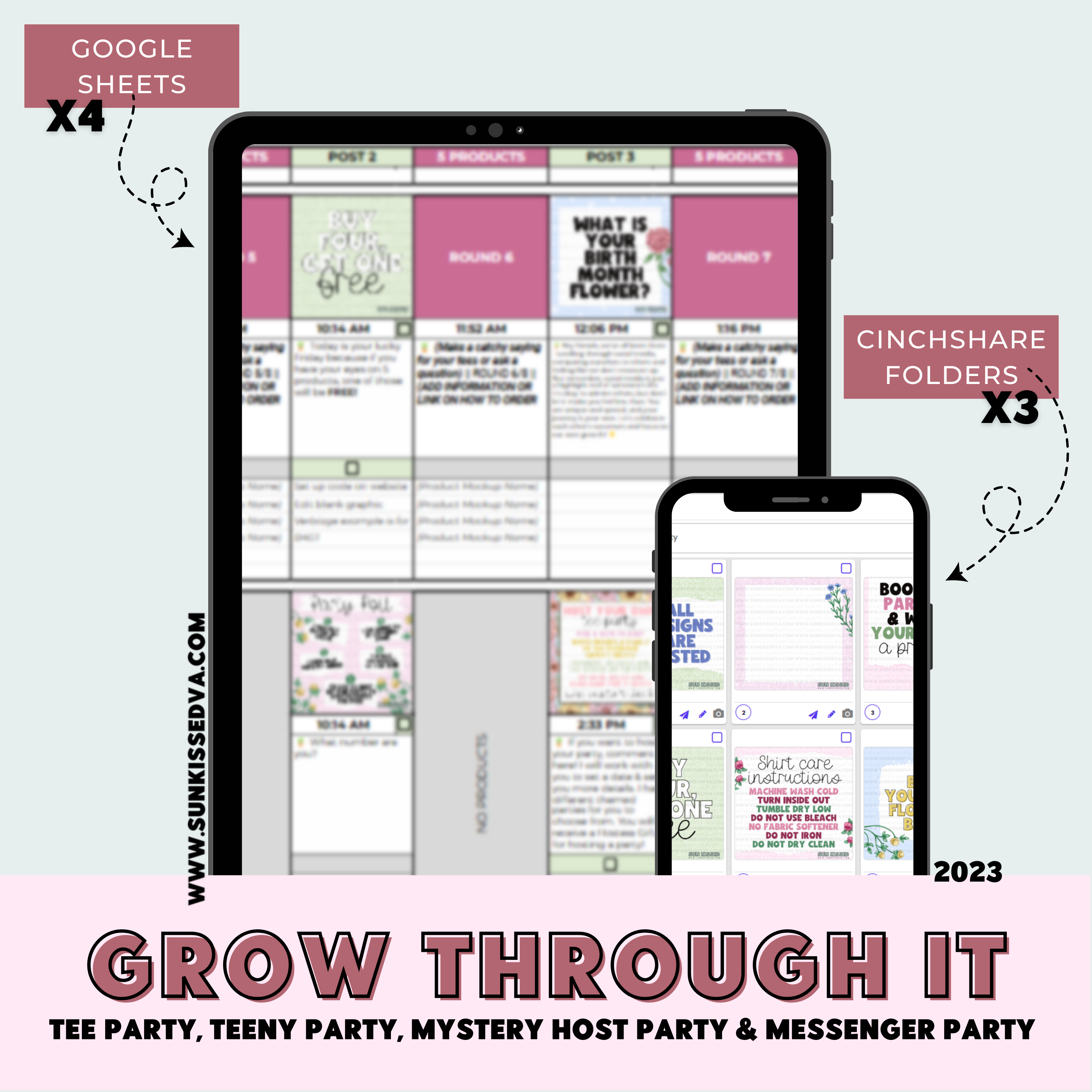 Grow Through It Tee Party Planner | Sun Kissed Virtual Assistant – Sun Kissed VA