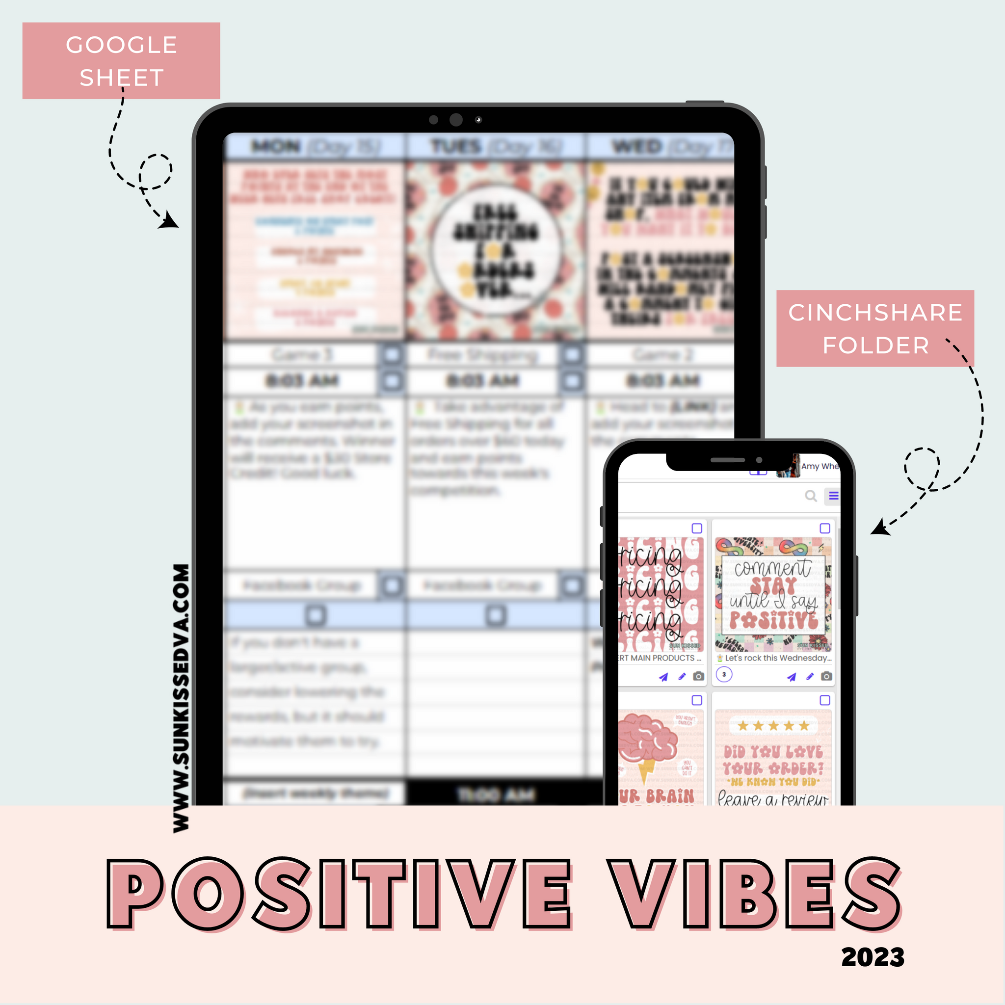 Positive Vibes Content Calendar | Sun Kissed Virtual Assistant – Sun Kissed VA